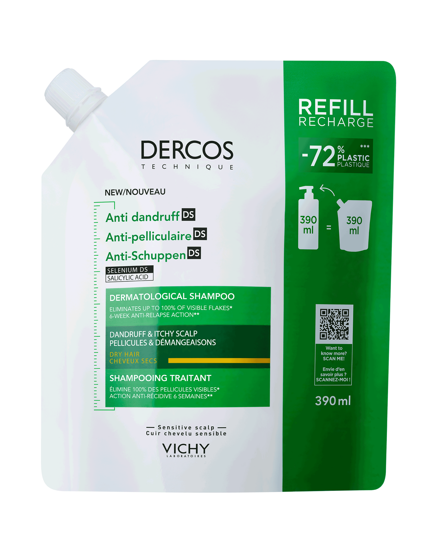 Champú Anticaspa DS Refill Cabello Seco | Laboratorios Vichy